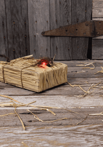 Light Up Animated Walking Haystack Rat Decoration