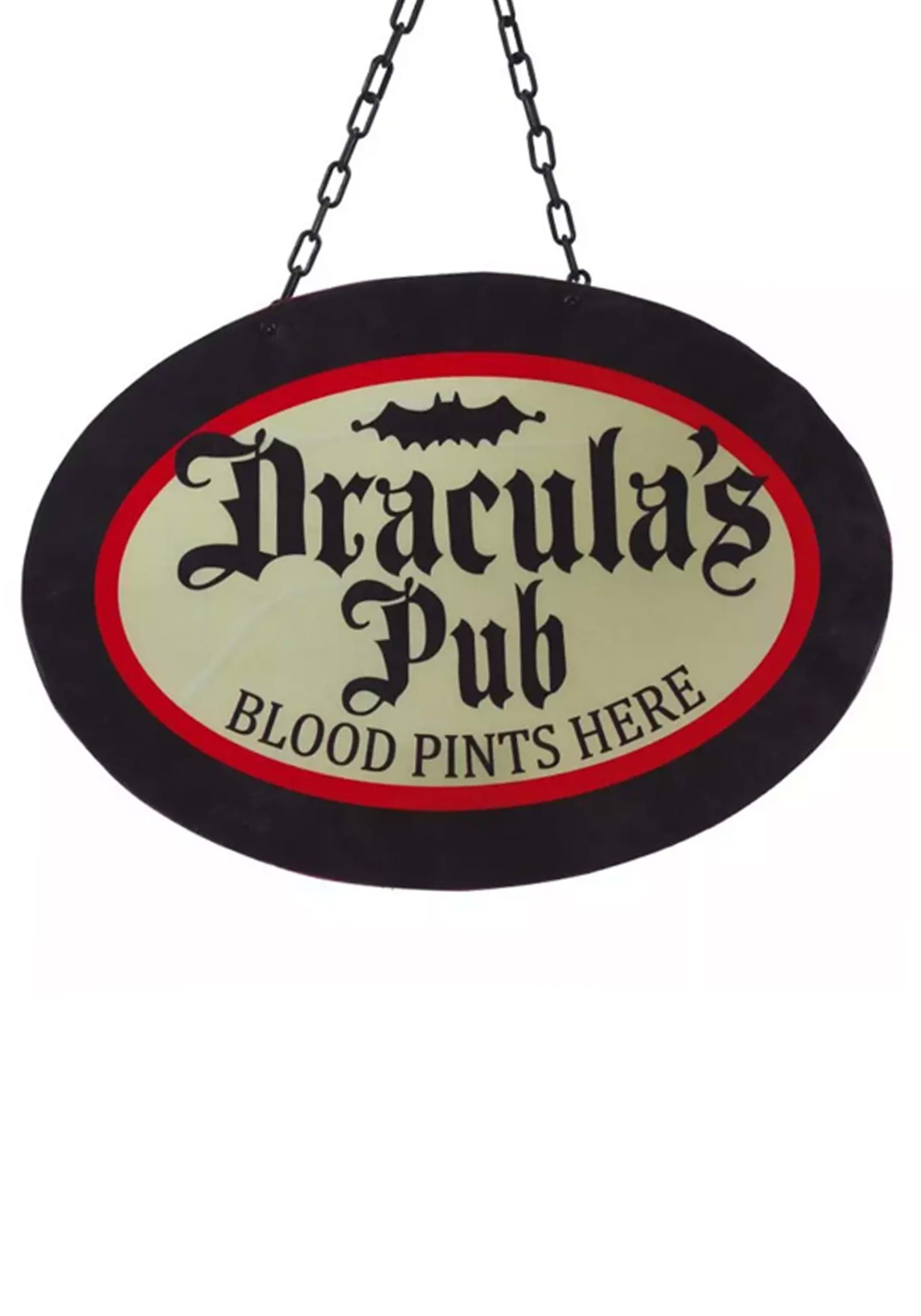 Light Up Dracula's Pub Sign Prop Decoration | Halloween Signs